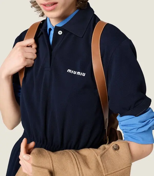 Miu Miu Canvas And Leather Backpack
