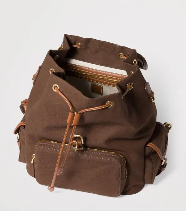 Miu Miu Canvas And Leather Backpack