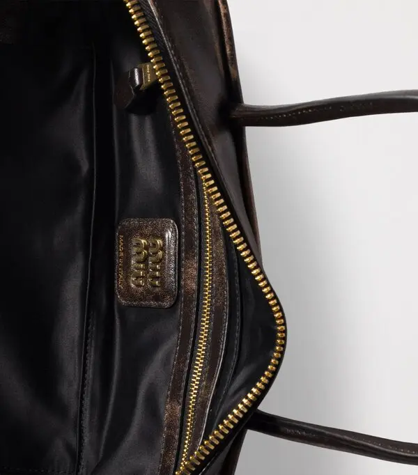 Miu Miu Leather Beau Top-handle Bag - Brown