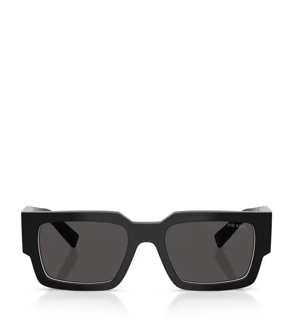 Prada Acetate Rectangular Sunglasses - Black