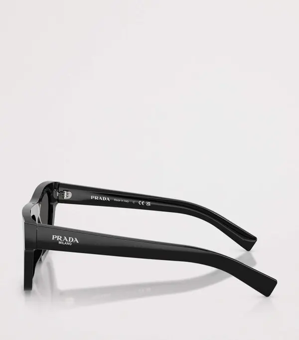 Prada Acetate Rectangular Sunglasses - Black
