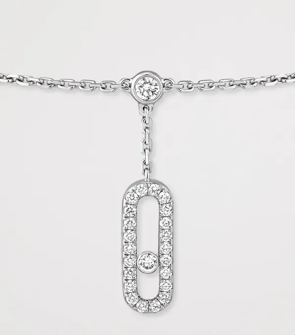Messika Move Uno Diamond Anklet In White Gold