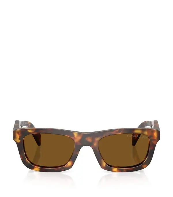 Prada Acetate Rectangular Sunglasses - Brown