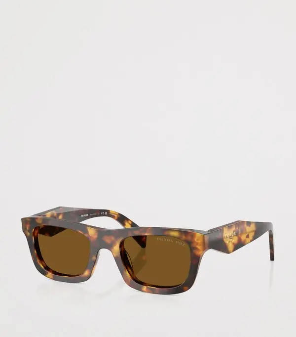 Prada Acetate Rectangular Sunglasses - Brown