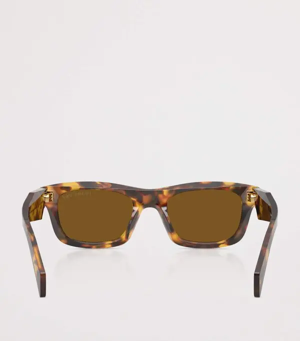 Prada Acetate Rectangular Sunglasses - Brown