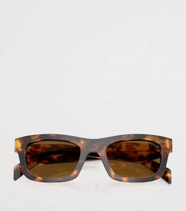 Prada Acetate Rectangular Sunglasses - Brown