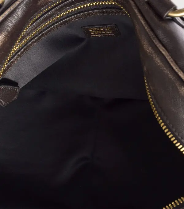 Miu Miu Nappa Leather Pocket Top-handle Bag - Brown
