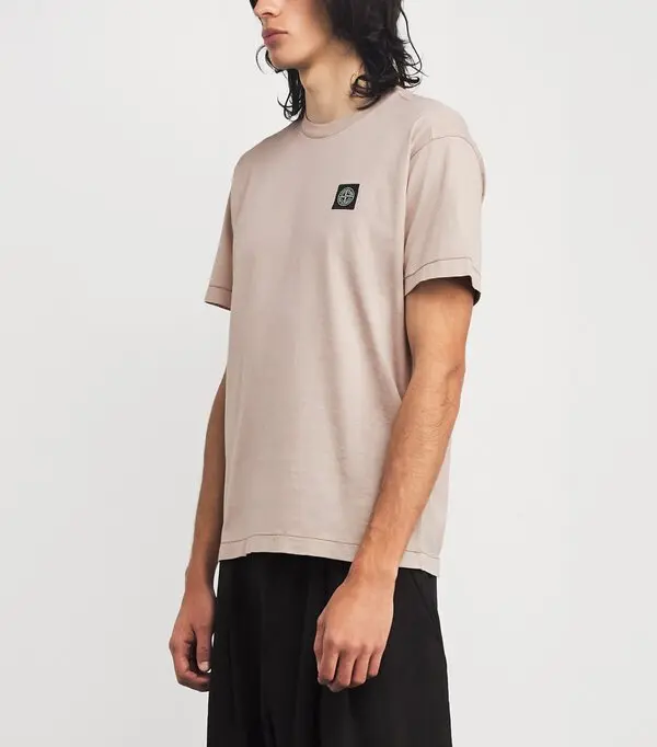 Stone Island Cotton Logo T-shirt - Beige