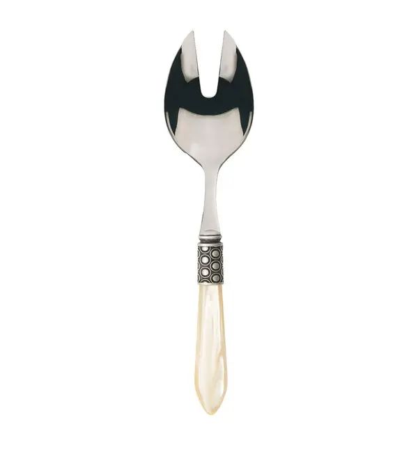 BUGATTI Optical Stainless Steel Salad Spoon And Fork Set