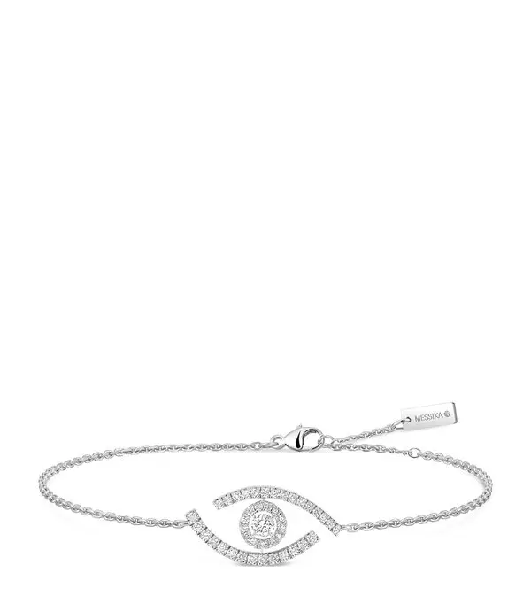 Messika Lucky Eye White Gold And Diamond Bracelet - Silver