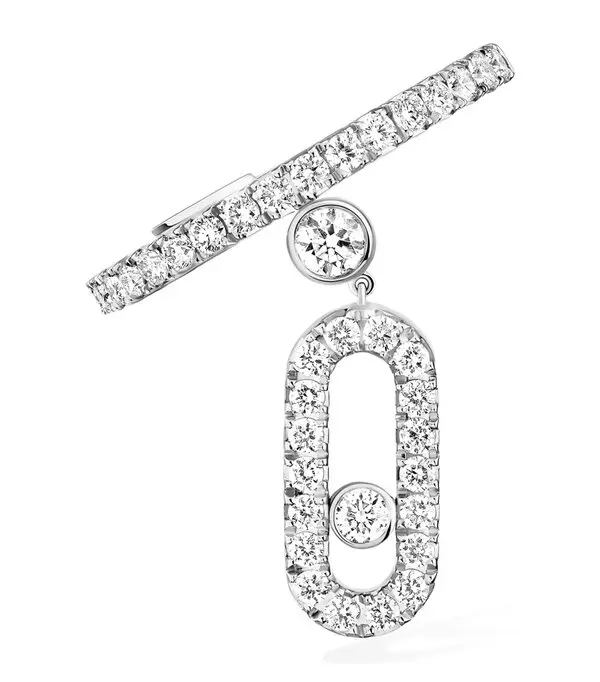 Messika Move Uno White Gold And Diamond Ear Cuff - Silver