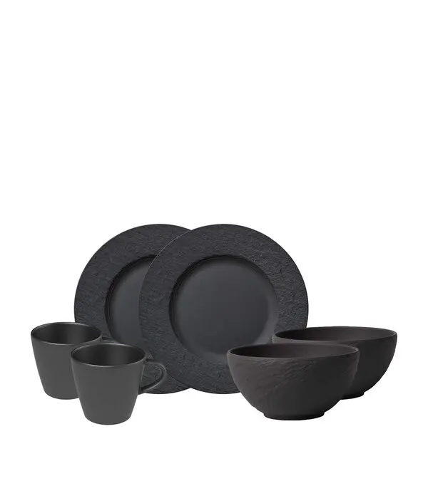 VILLEROY & BOCH Porcelain Manufacture Rock Breakfast Set - Black