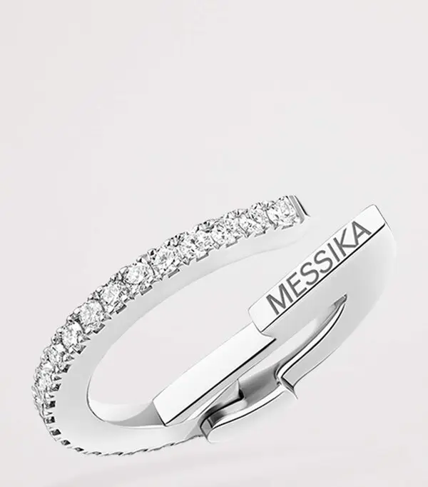 Messika Gatsby White Gold And Diamond Ear Cuff - Silver
