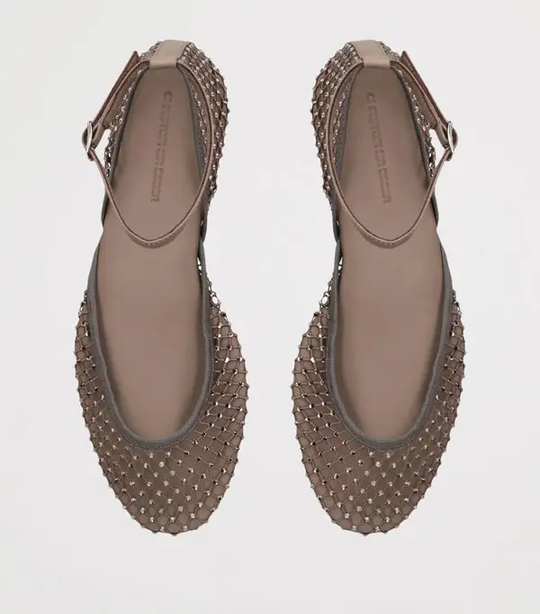 Christopher Esber Mesh Minette Ballet Flats - Brown