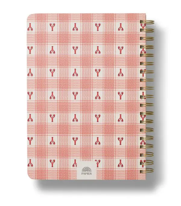 Papier Lobster Gingham Recipe Journal