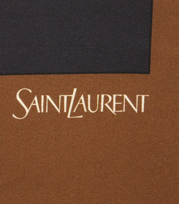 Saint Laurent Silk Geometric Print Scarf
