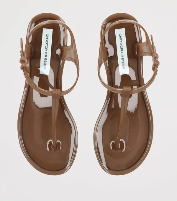 Christopher Esber Billi T-bar Flat Sandals - Brown