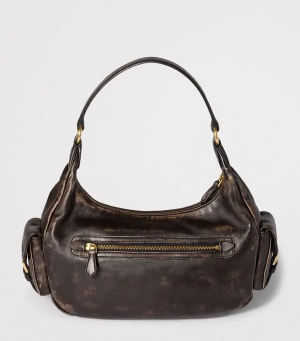 Miu Miu Nappa Leather Pocket Top-handle Bag - Brown
