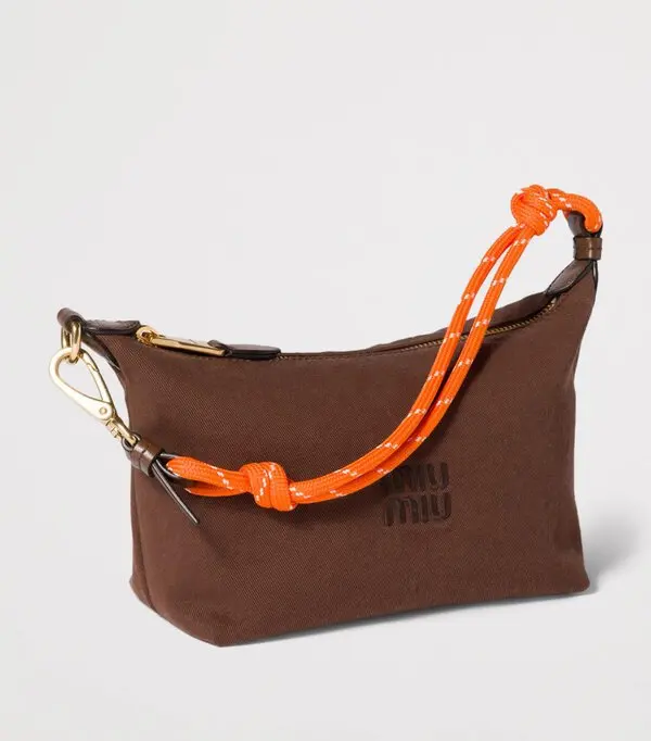 Miu Miu Gabardine Wristlet Pouch - Brown