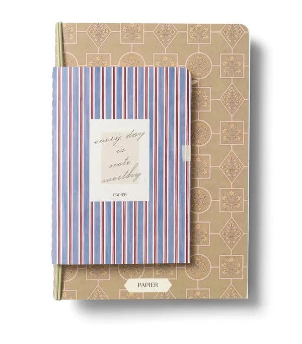 Papier Notes & Stripes Notebook - Blue