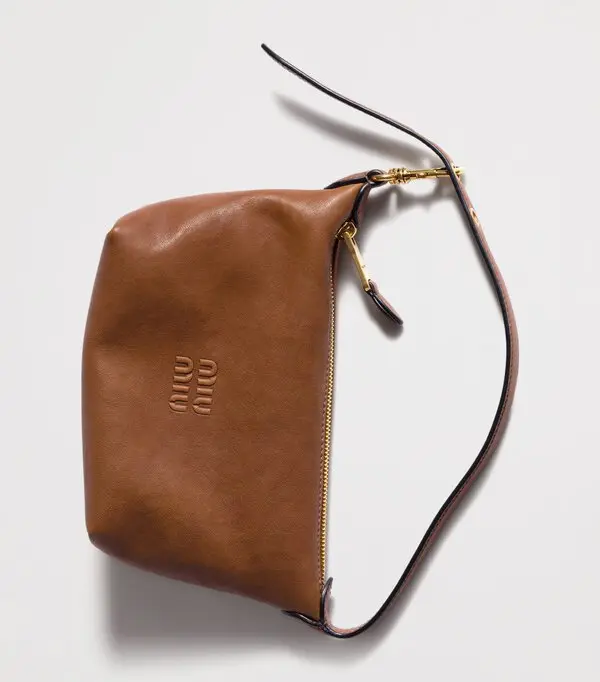Miu Miu Nappa Leather Pouch - Brown