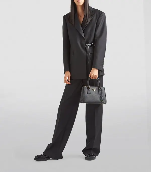 Prada Saffiano Leather Galleria Top-handle Bag - Black