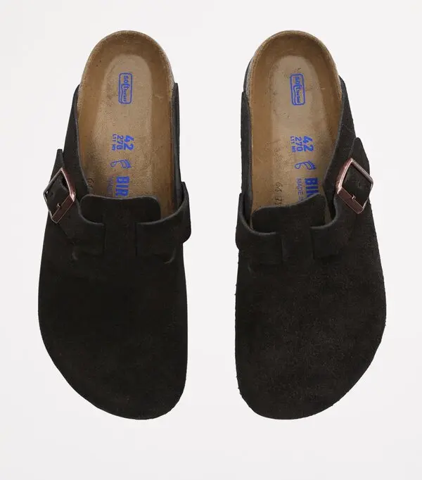 BIRKENSTOCK Suede Boston Clogs - Brown