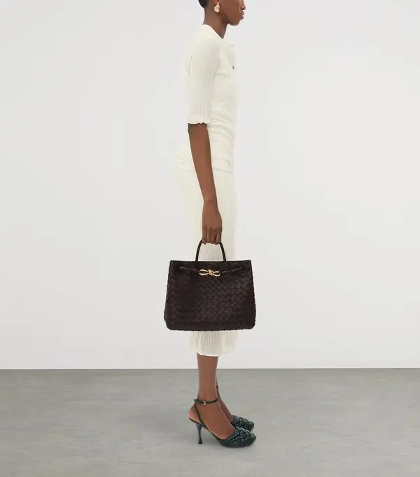 Bottega Veneta Leather Andiamo Top-handle Bag - Grey