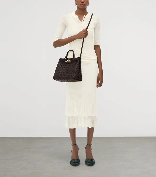 Bottega Veneta Leather Andiamo Top-handle Bag - Grey