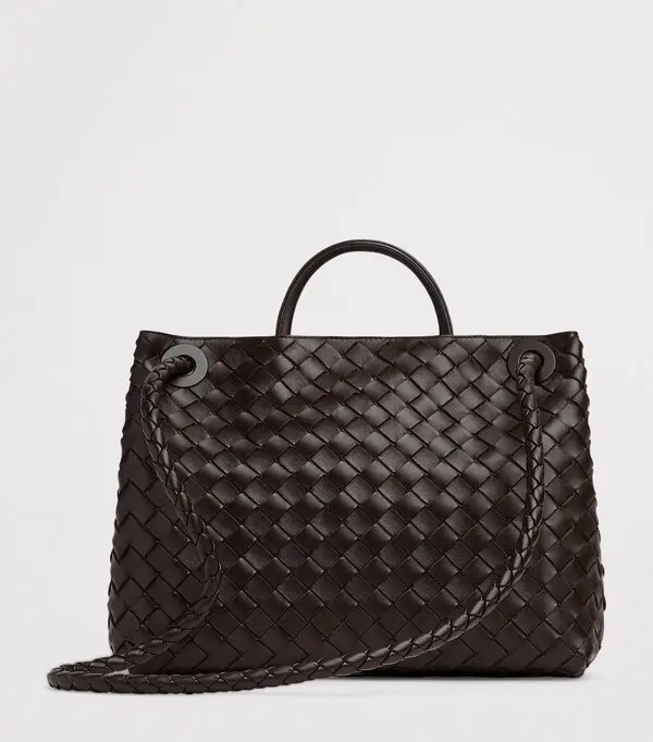 Bottega Veneta Leather Andiamo Top-handle Bag - Grey