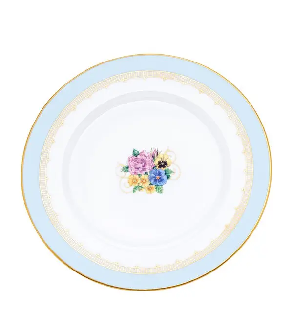 Halcyon Days Castle Of Mey Floral Plate - Blue