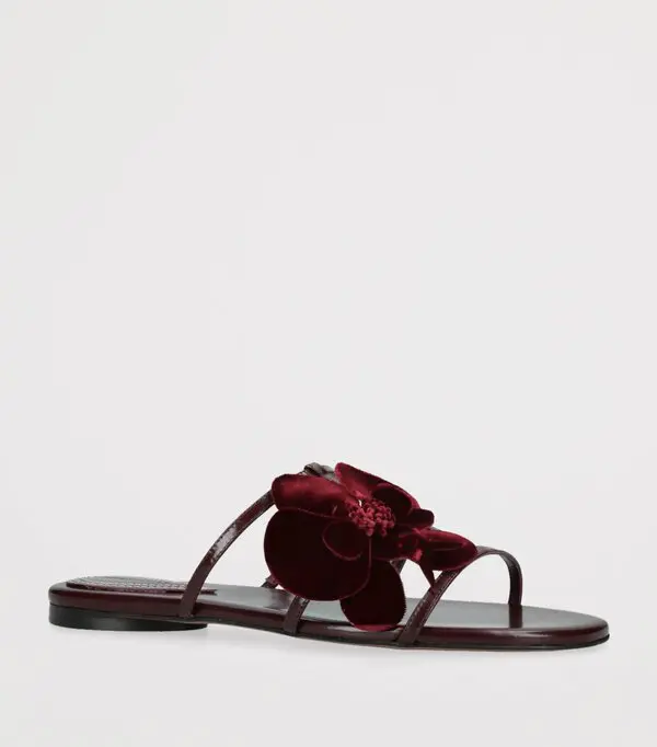 Zimmermann Orchid Leather Sandals - Red