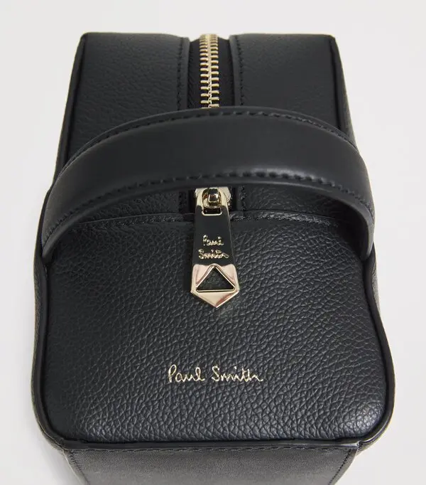 Paul Smith Leather Wash Bag With Signature Stripe