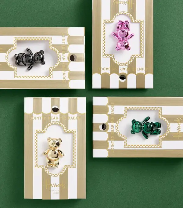 Harrods Jointed Bear Pin Badge