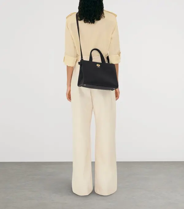 Burberry Small Calfskin Cotswolds Tote Bag - Black