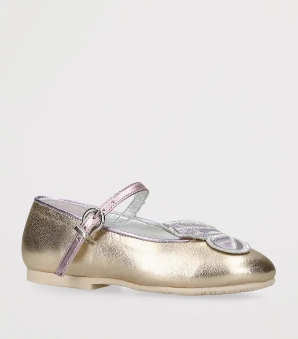 SOPHIA WEBSTER Leather Butterfly Embroidered Ballet Flats