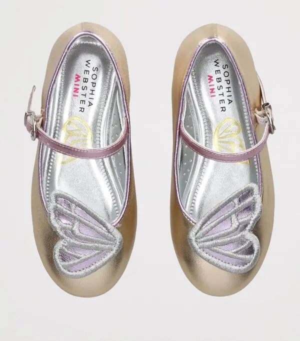 SOPHIA WEBSTER Leather Butterfly Embroidered Ballet Flats