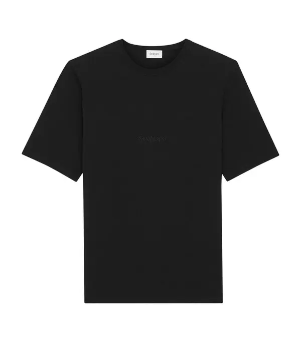 Saint Laurent Cotton Logo T-shirt - Black
