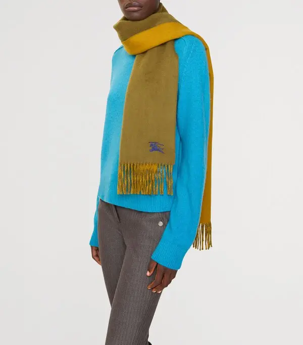 Burberry Cashmere Reversible Ekd Scarf