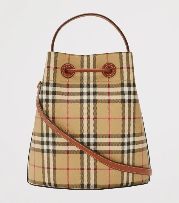 Burberry Small Check Monogram Bucket Bag