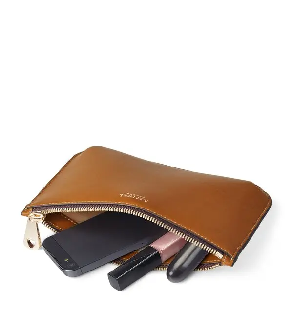 ASPINAL OF LONDON Medium Leather Ella Pouch - Brown