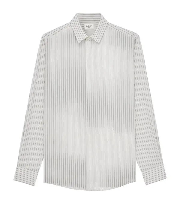 Saint Laurent Stripe Cassandre Shirt - Nude