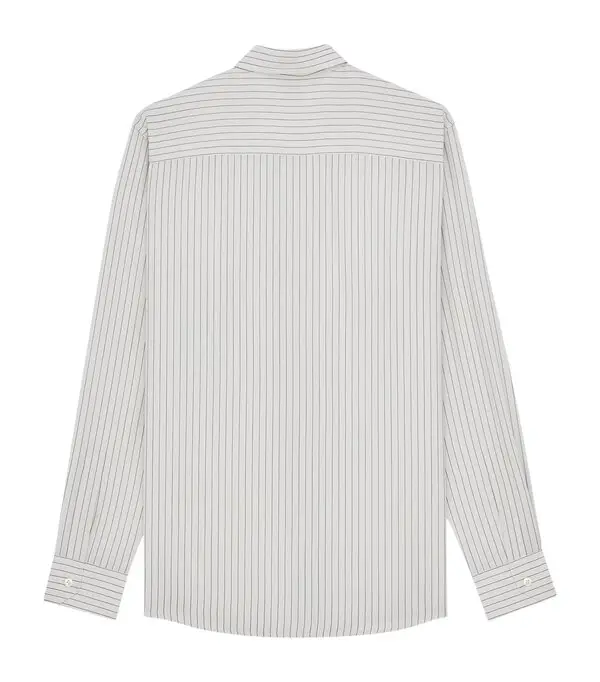 Saint Laurent Stripe Cassandre Shirt - Nude