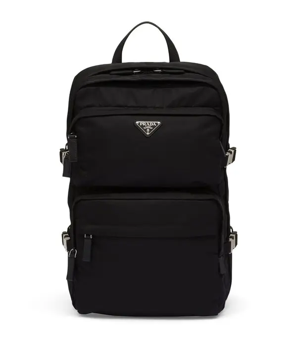 Prada Re-nylon And Leather Backpack - Black