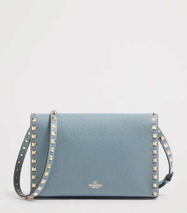 Valentino Garavani Small Leather Rockstud Shoulder Bag - Blue