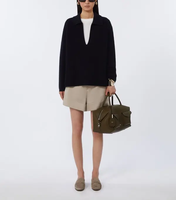 Max Mara Large Leather Boston Bag - Brown