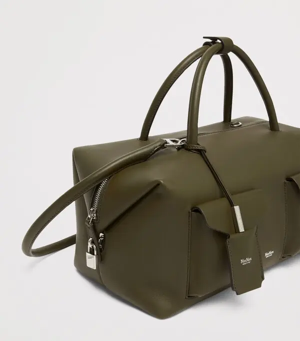 Max Mara Large Leather Boston Bag - Brown