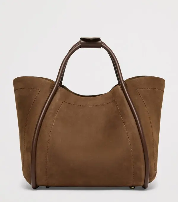 Max Mara Small Nubuck Leather Top-handle Bag - Brown