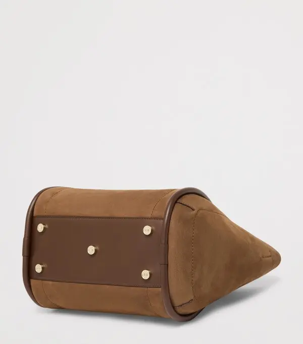 Max Mara Small Nubuck Leather Top-handle Bag - Brown