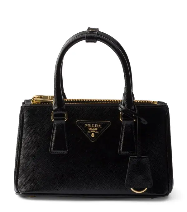 Prada Mini Saffiano Leather Galleria Top-handle Bag - Black